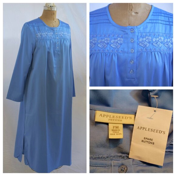 Appleseed's | Intimates & Sleepwear | Appleseeds Petites Blue Satin ...